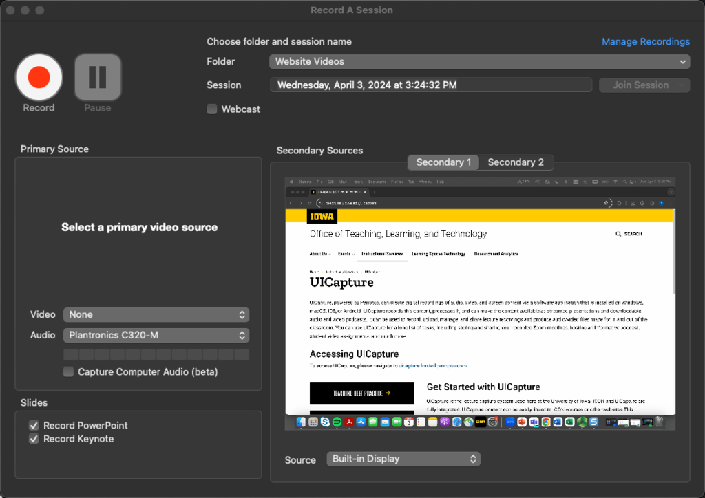 UICapture Getting Started | Office of Teaching, Learning, and ...